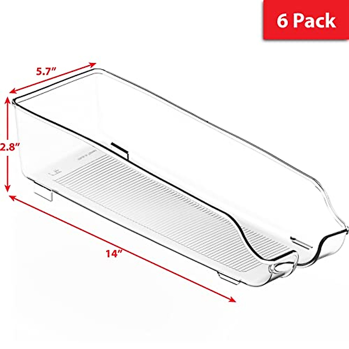 SimpleHouseware Can Dispense Refrigerator Organizer Storage, Clear, Set of 6