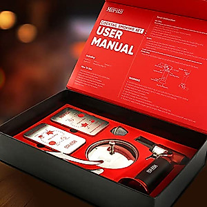 Merito Cocktail Smoker Kit – Luxury Whiskey Set with Stainless Steel Drink Smoker, Torch, Strainer, Tweezers& Wood Chips – Premium Whiskey Smoker as a Birthday Gifts for Men, Drink Lover (No Butane)