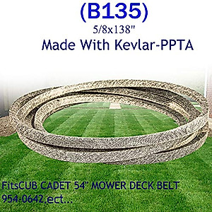 WEPECULIOR Lawn Mower Deck Blades Cutting Tranmission Drive Belt for Cub Cadet 954-0642,Troy Bilt,MTD 754-0642, 954-0642,Toro 112-0933,Wright Mfg. 71460096,Hustler 784322 5/8" x138" Made with Kevlar