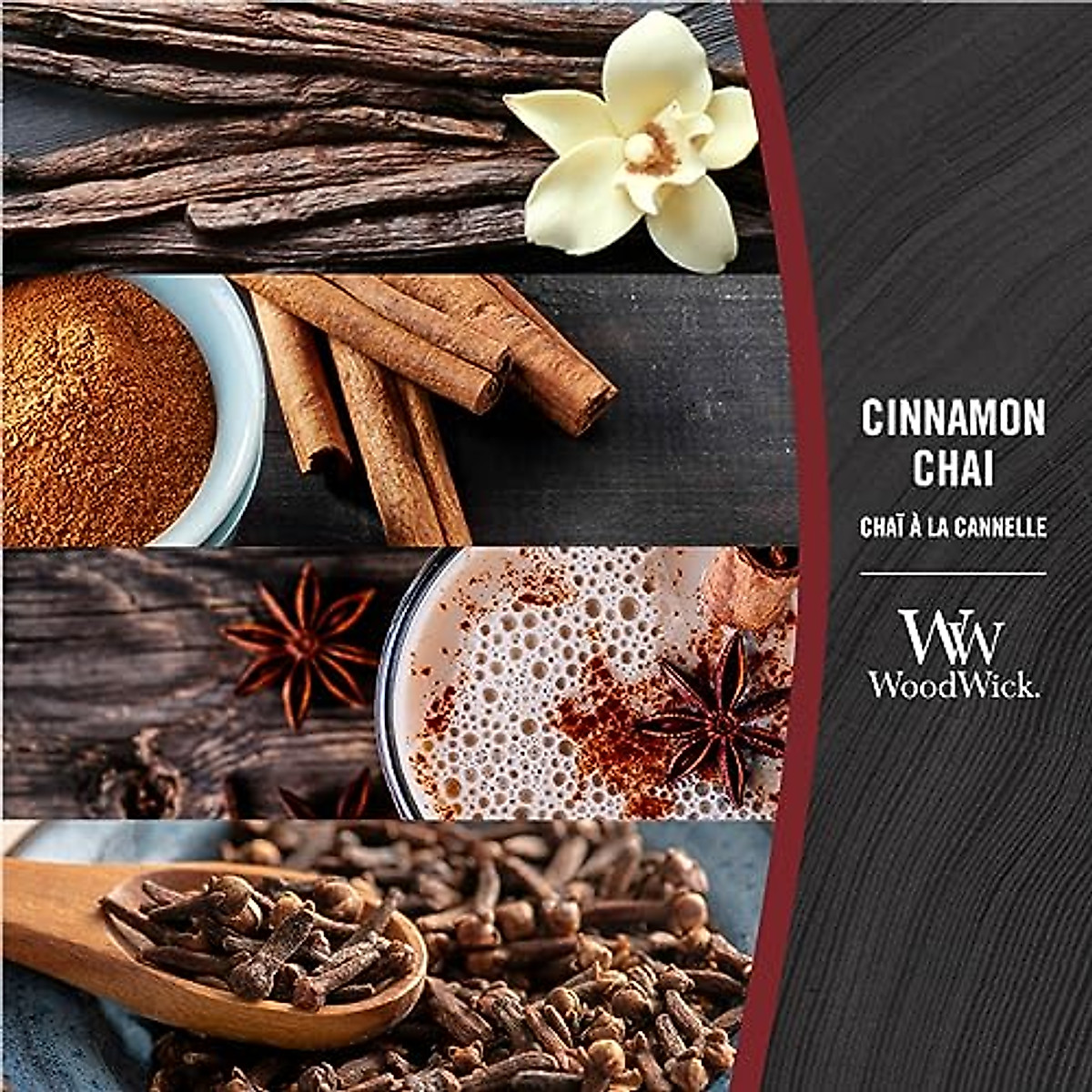 WoodWick Medium Hourglass Scented Candle | Cinnamon Chai | with Crackling Wick | Burn Time: Up to 60 Hours