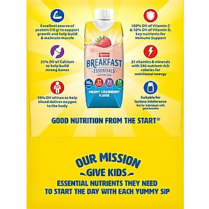 Carnation Breakfast Essentials Ready-to-Drink, Creamy Strawberry, 8 FL OZ Bottle (Pack of 6) (Packaging May Vary)