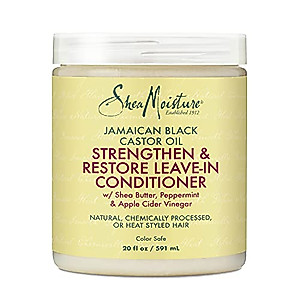 SheaMoisture Leave In Conditioner Conditioner For Hair Jamaican Black Castor Oil To Soften and Detangle Hair 20 oz
