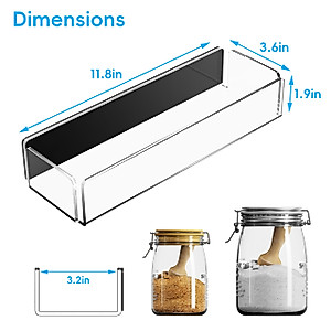 Lumanman 2 Pack Acrylic Spice Racks for Refrigerator and Oven, Magnetic Fridge Organizers and Storage, Clear