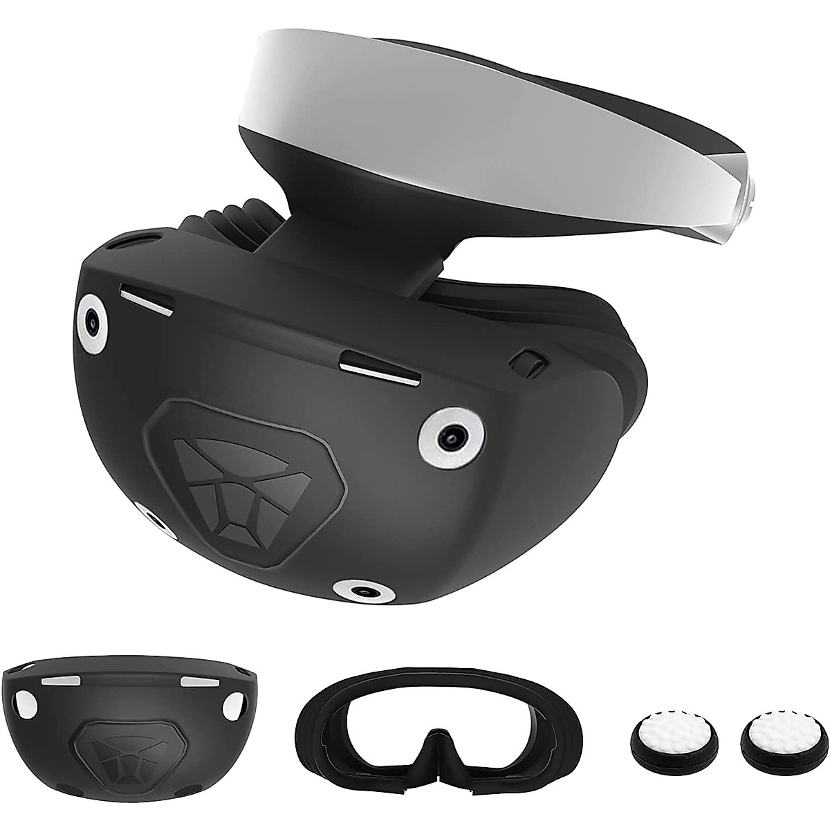 Limentea VR Accessories for PS VR2 Headset Silicone Protector Cover Anti-Scratch Replacement Face Interface Grips Case for P5 Controller