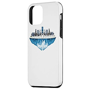 iPhone 12 mini Flat Earth Awesome Future City Ice Wall Society Gift Case