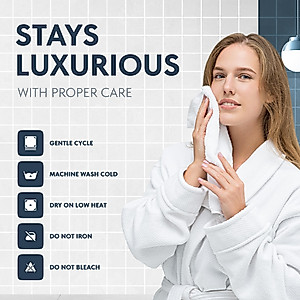 WhiteClassic Luxury Cotton Washcloths - Large Hotel Spa Bathroom Face Towel | 12 Pack | White