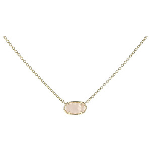 Kendra Scott® Grayson Stone Pendant Necklace – Brass Construction – 14K Gold Plating – Lobster Clasp Gold Rose Quartz One Size One Size