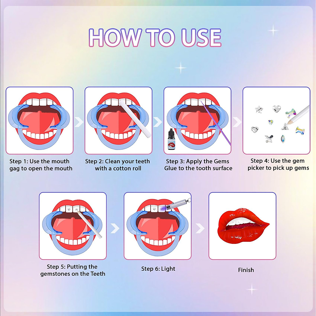 Loeland Tooth Gem Kit, DIY Crystals Jewelry Kit Teeth Gems Kit, Professional Fashionable Tooth Gems Kit for Teeth, Teeth Jewelry Starter kit