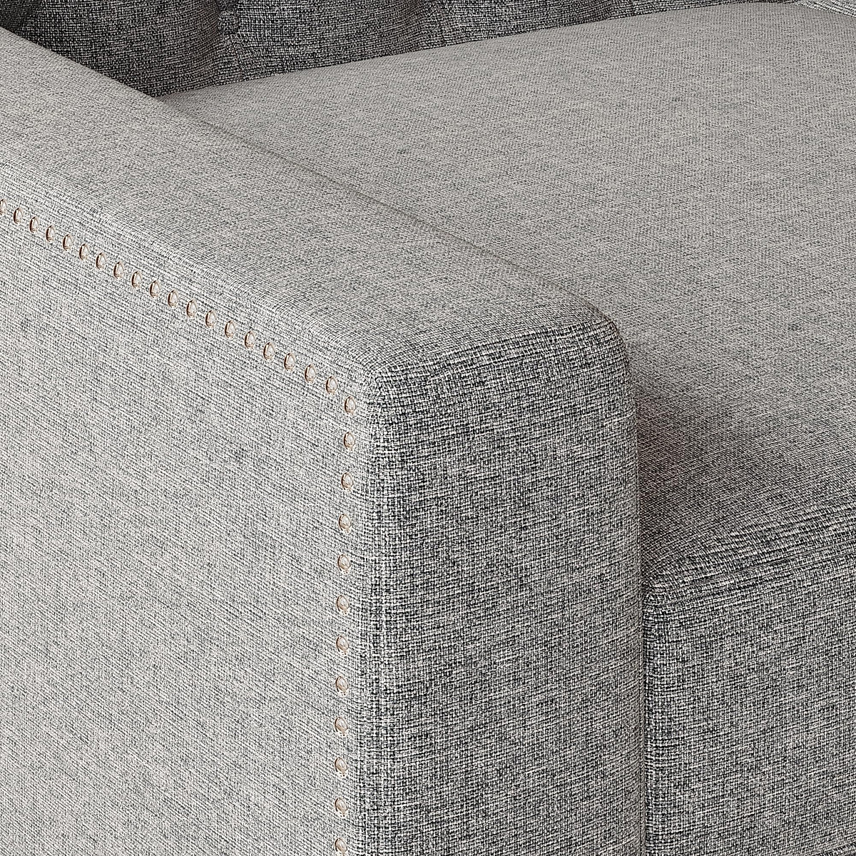 ZKZLAT 78.75'' 3-Seater Sofa, Button Tufted Backrest with Comfy Cushion, Mid Century Modern Couches for Living Room, Upholstered Comfy Sofa Couch for Bedroom, Apartment, Gray