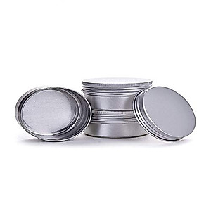 Silver 1 Ounce Aluminum Tin Jar Refillable Containers 30ml Aluminum Screw Lid Round Tin Container Bottle for Cosmetic,Lip Balm, Cream, 30 Pcs
