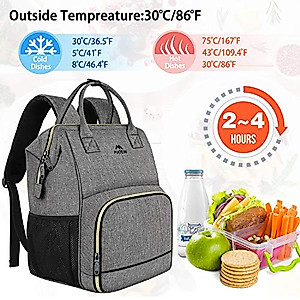 MATEIN Travel Laptop Backpack, Business Anti Theft Slim Durable Laptops Backpack with USB Charging Port, Lunch Backpack, Insulated Cooler Backpack Lunch Box Laptop Backpack