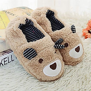 LZSYC Toddler Boys Bear Warm Slippers Indoor US 7-8