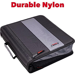 Case-It The Classic Zipper Binder - 2 Inch O-Rings - Multiple Pockets - 350 Sheet Capacity - Comes with Shoulder Strap - Midnight Blue D-251