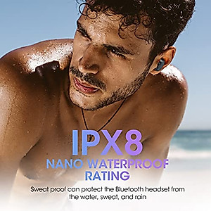 Tmaine Wireless Earbuds,Bluetooth 5.2 Wireless Headphones with IPX8 Waterproof,Wireless Charging,30H Playtime,Button Control, Comfortable for Sport,Running,Working, Black