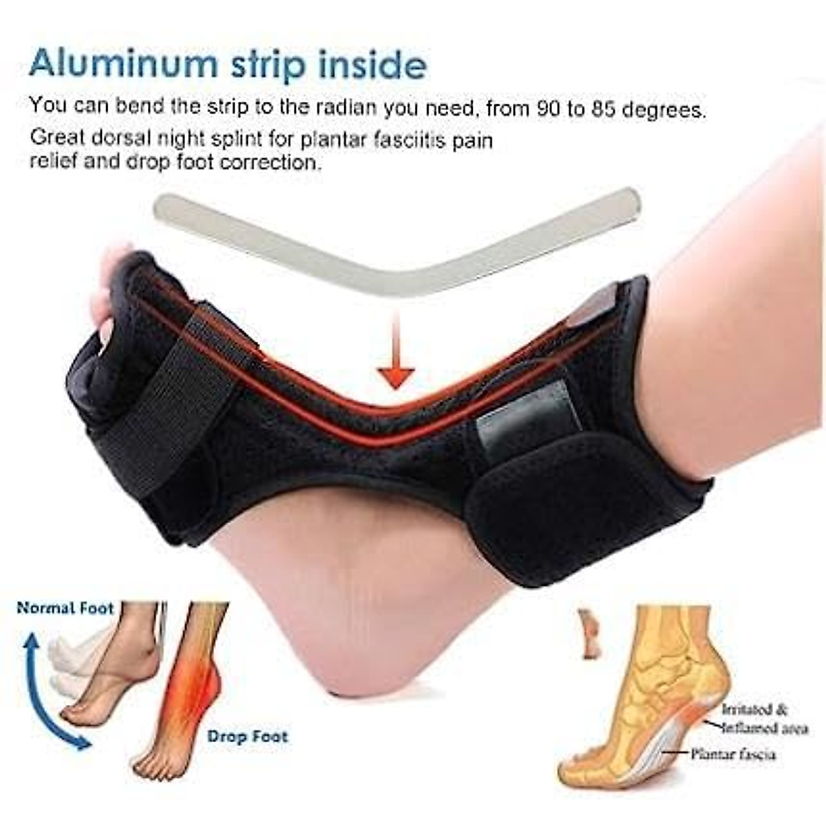 [Updated] Ankle Brace - Orthotic Support for Foot Drop Fracture Sprain - Night Splint with Massage - Injury Support Wrap