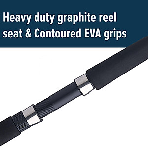 PENN Mariner III Boat Spinning Fishing Rod, Black/Red, 6'6" - Medium - 1pc - 30-50lb