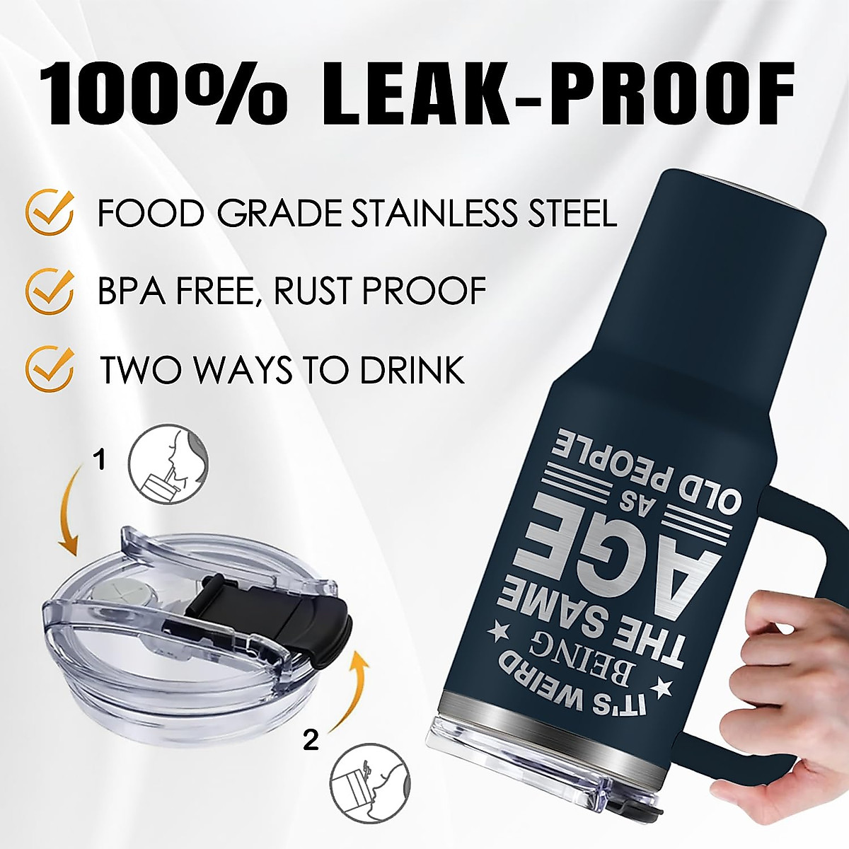 NIAXAUYT 70th Birthday Gifts for Men, 70th Birthday Tumbler 40oz, Funny 1955 Birthday Gifts for Men, Birthday Gifts for Men Turning 70 Year Old Gifts For Men Him Husband Dad Grandpa