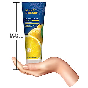 Desert Essence Italian Lemon Shampoo - 8 Fl Oz - Revitalizing - Adds Volume - Shine - Strength Scented - Certified Organic - Aloe Vera - B-complex Vitamins - Cruelty Free - No Parabens