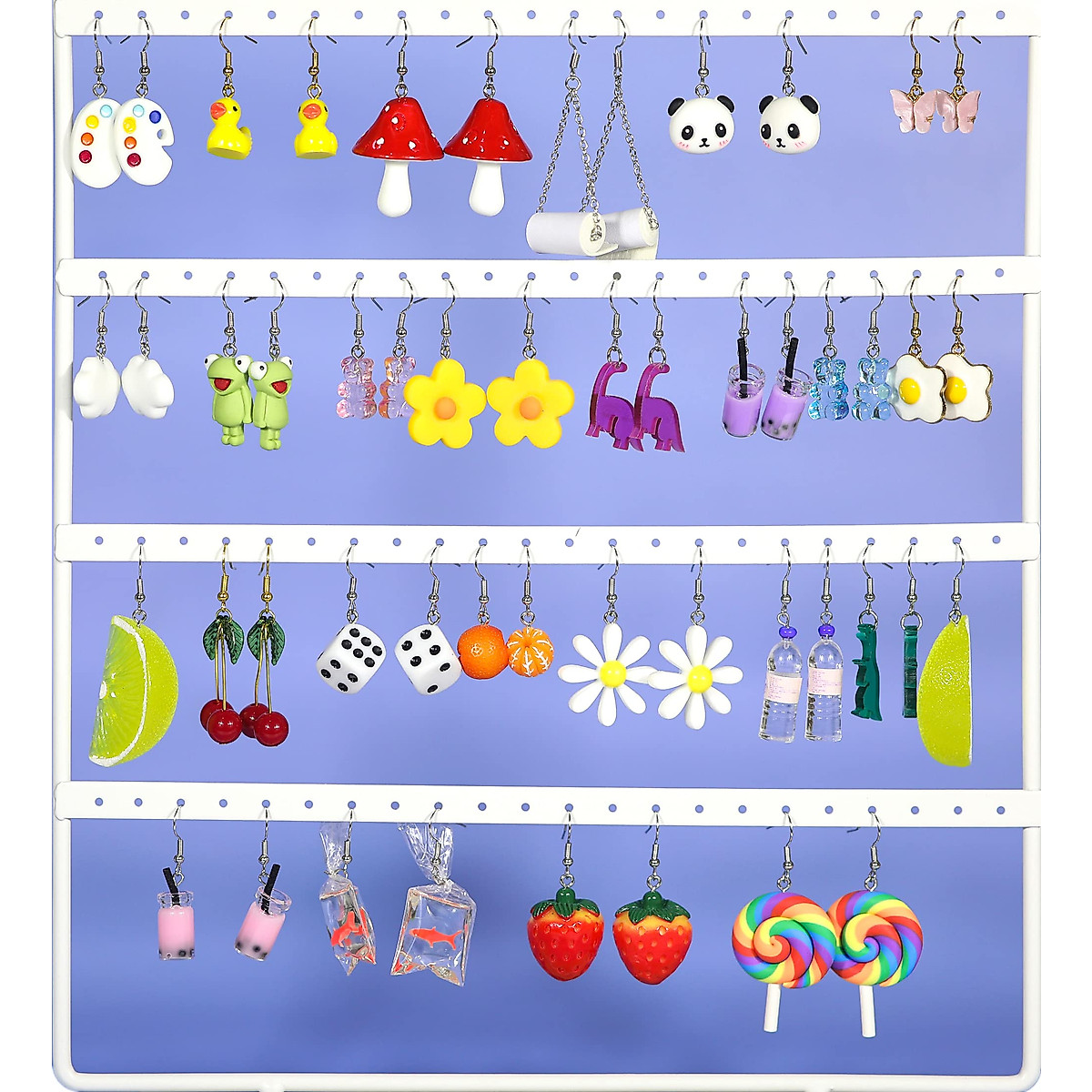 25 Pairs Aesthetic Earrings Cute Funny Weird Indie Crazy Earrings Weirdcore Accessories Earrings Summer Earrings Set for Women Multipack