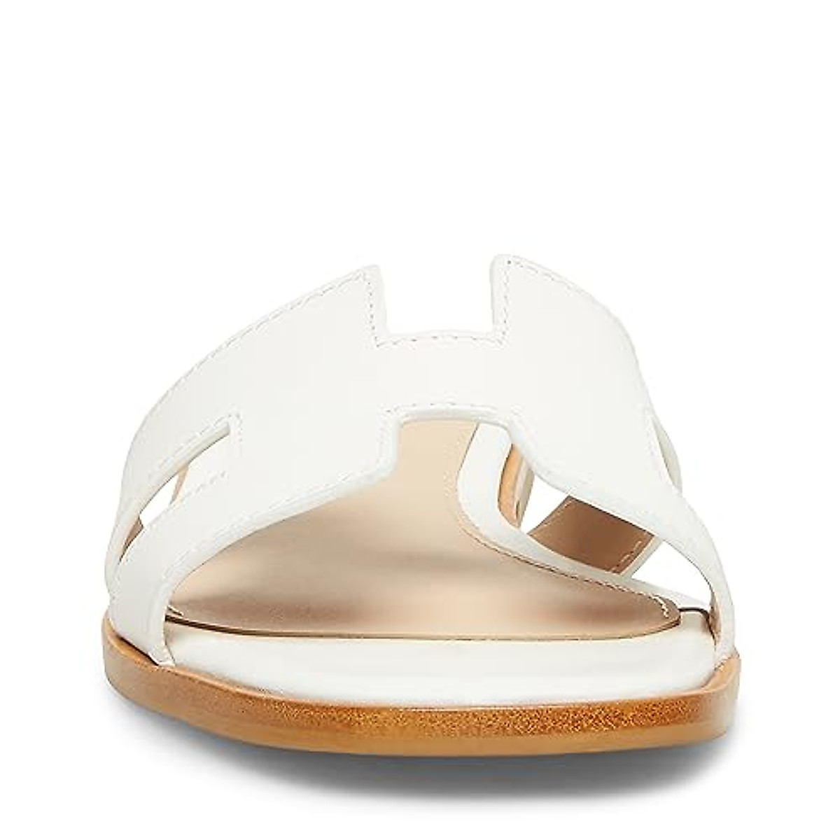 Steve Madden Women's Hadyn Sandal, White Leather, 8.5