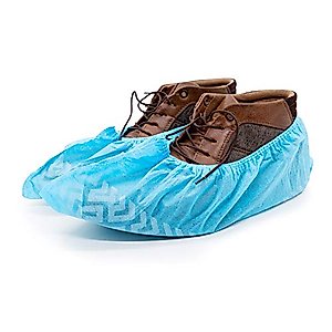 Cleaing Disposable Shoe Covers XL Non Slip 50 Pairs (Pack of 100) for Indoors Fit Shoe Sizes to Men's 14, Boot Sizes 13