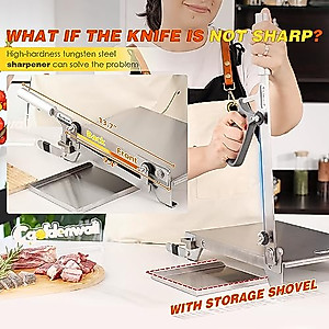 CGOLDENWALL Upgraded Manual Ribs Meat Chopper Slicer Stainless Steel Small Bone Meat Cutter Beef Mutton Household Vegetable Food Slicer Slicing Machine for Home Cooking