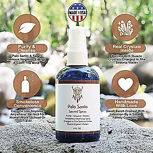 Palo Santo Smudge Spray + Sage Smudge Candle Bundle for Cleansing Negative Energy by JUNIPERMIST