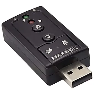 zdyCGTime Hi-Speed USB 2.0 7.1-Channel Virtual USB 3D Stereo Audio Adapter External Sound Card with 3.5 mm Audio and Microphone Ports, Internal Amplifier and Volume Controls