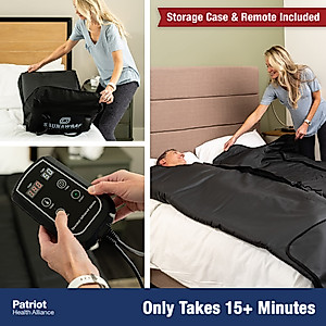 SaunaWrap Infrared Sauna Blanket - Personal Sauna for Home Therapy - Portable Full Body Detox - Body Relief and Deeper Sleep - Temperatures up to 176°F - Sweatproof - Easy to Clean - 74” Length