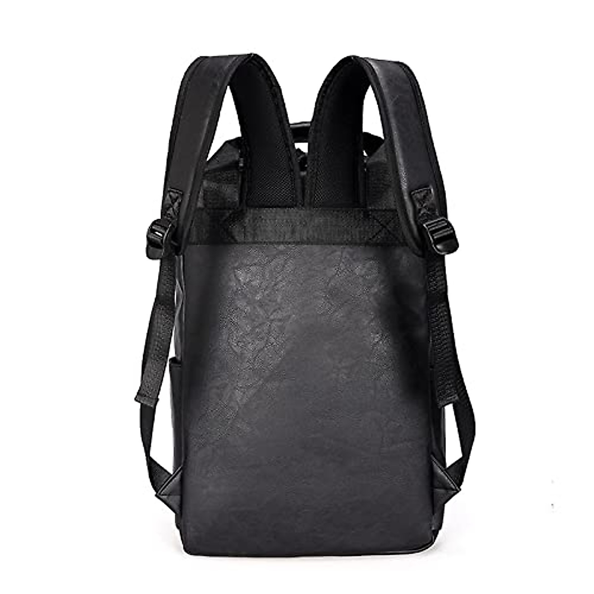 TARVIT Backpacks Men's Backpack PU Leather Bag Large Laptop Backpack Men's Casual School Bag for Teen Boys Brown Black (Color : Auburn)