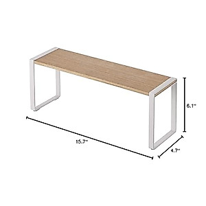 Yamazaki Home Kitchen Rack - Counter Storage Shelf Organizer Steel + WoodWhite