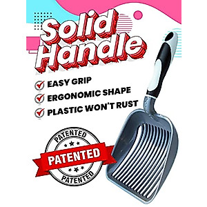 purple pet iprimio Sifter w/Deep Shovel Litter Scoop - Easy Cleaning Litterbox - Modern Scooper Holder -Works with All Metal and Plastic Scoopers