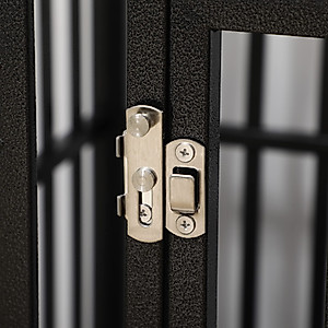 PawHut Heavy Duty Dog Crate Metal Kennel and Cage Dog Playpen with Lockable Wheels, Slide-Out Tray and Anti-Pinching Floor, 45" x 29.5" x 35"