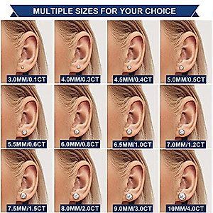 Moissanite Stud Earrings, Brass, Moissanite