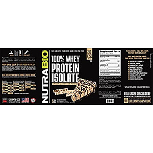 NutraBio 100% Whey Protein Isolate (Chocolate Peanut Butter, 5 Pounds)