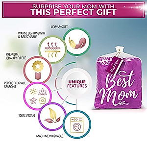 EasyFluffy Mom Gifts from Daughter, Gifts for Mom, Mom Gifts, Best Mom Ever Gifts, Mom Birthday Gifts, I Love You Mom Blanket, Happy Birthday Mom, 50" × 60" (Purple)