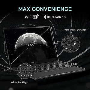 asus ROG Flow 13.4'' WUXGA Touchscreen Laptop, AMD Ryzen 9 6900HS, 16GB LPDDR5 RAM, 1TB SSD, NVIDIA GeForce RTX 3050, Backlit Keyboard, Win 11 Pro, Black, 32GB Snow Bell USB Card