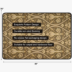 Mapuon Heavy Duty Desk Chair Mat for Carpet & Hardwood Floors, 48" x 36" Exquisite Jacquard Floor Mat Office Chair Mat for Carpeted Floors and Hardwood Floor for Home Office