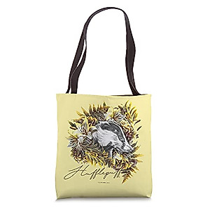 Harry Potter Hufflepuff Floral Badger Mascot Tote Bag