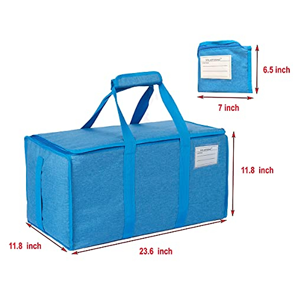 YELAIYEHAO Extra Large Storage Tote with Zippers & Carrying Handles, Heavy-Duty Oxford Fabric Moving Bags for Space Saving Moving Storage (Lake blue, 1 PCS)