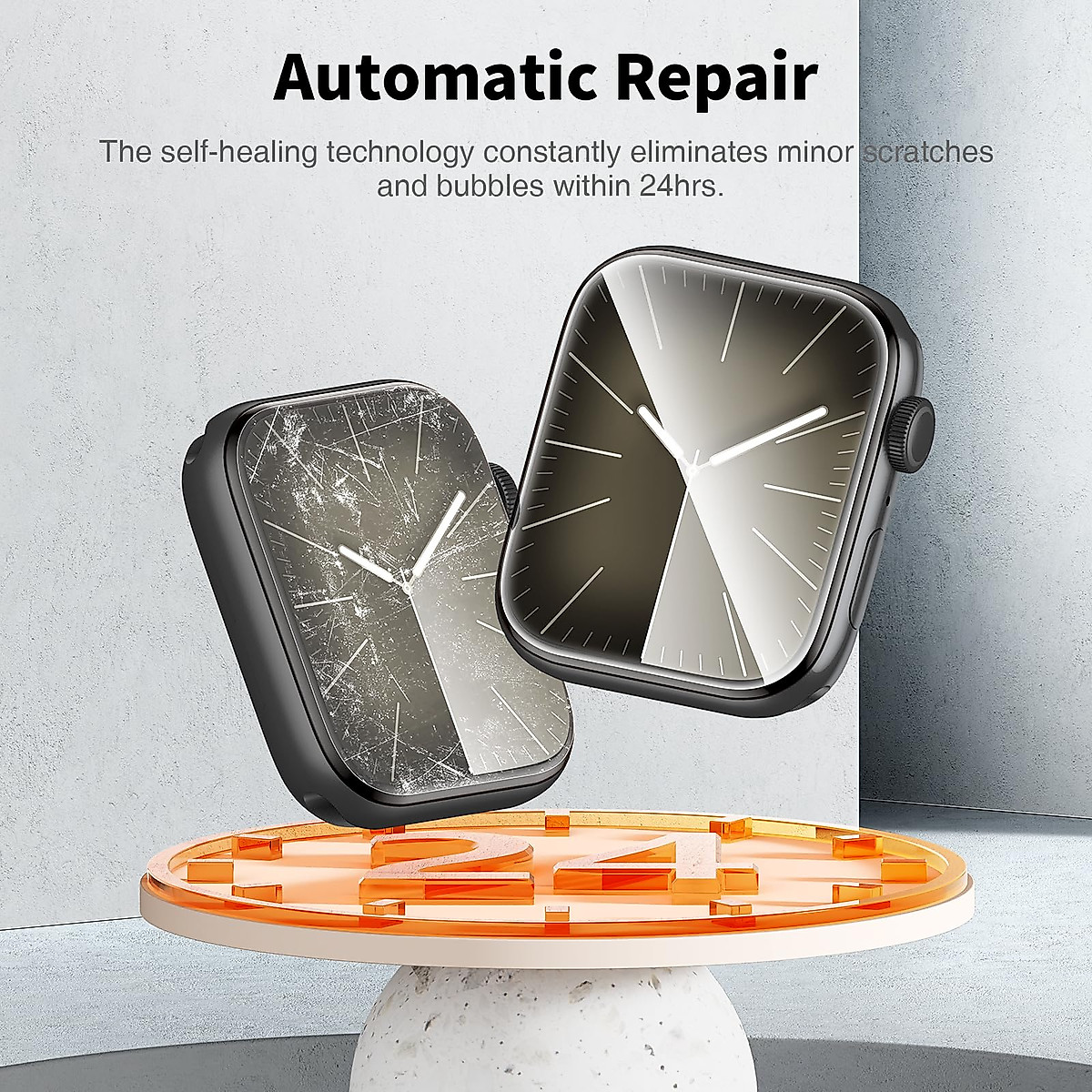 LK 6 Pack Apple Watch Series 9 Series 8 Series 7 41mm Screen Protector, [Self-Healing] TPU Film, Anti-Scratch, Ultra-Thin Screen Protector Designed for iWatch 9/8 / 7 41mm, Clear