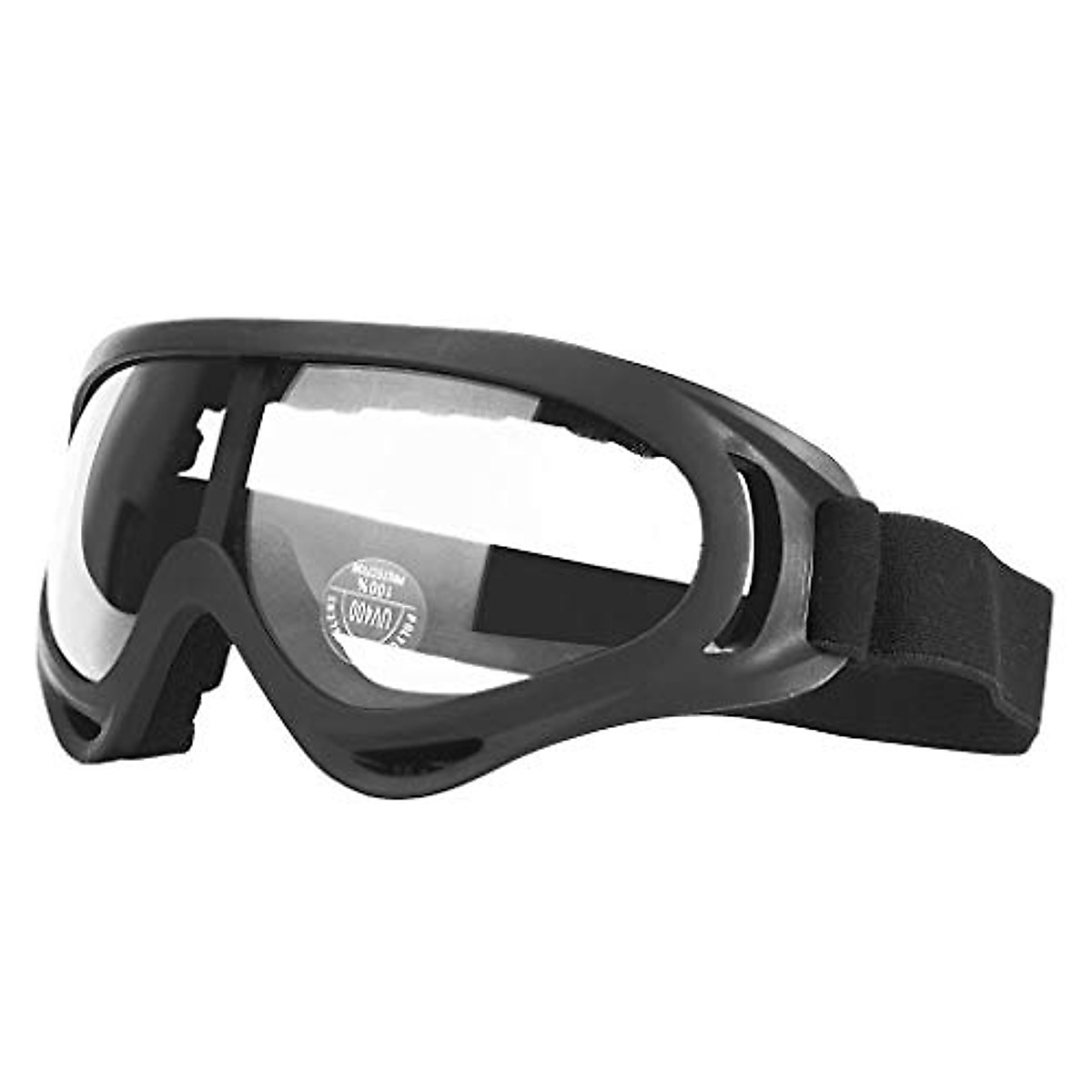 Spencer Ski Snowboard Goggles UV Protection Anti-Fog Snow Goggles for Men Women Youth (Black Frame+Brown Lens) (Clear)