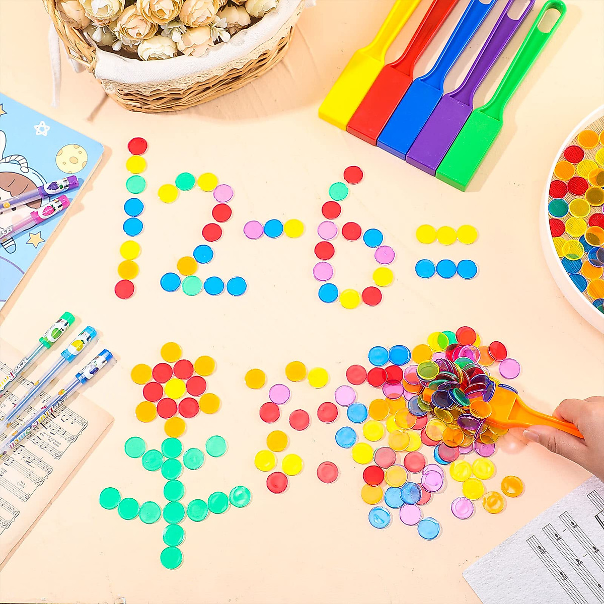 Sratte Magnetic Bingo Chips with Wand Bulk for Bingo Games 3000 Bingo Chips 30 Magnet Wand for Large Group Family Game, Sensory Bins, Counting and Sorting, Science and Educational Activities for Kids