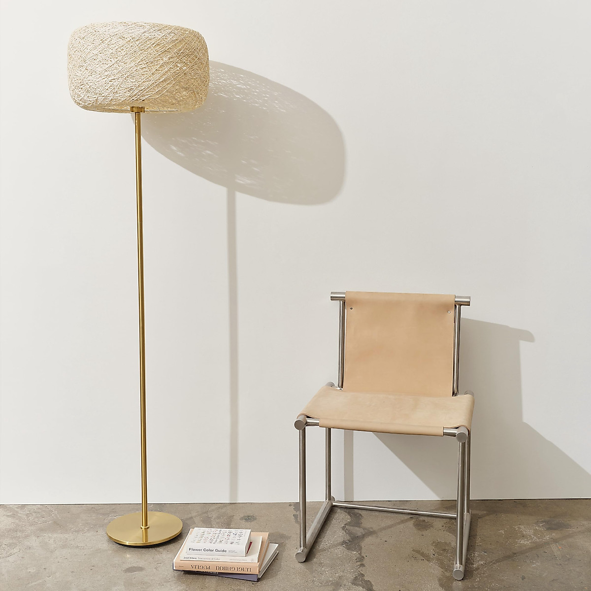 Brightech Rowan Elegant Floor Lamp – Modern Unique Thread Shade Matches Boho, and Mid-Century Décor – Free Standing LED Light for Living Rooms and Bedrooms – Tall Indoor Lamp Gets Compliments - Brass