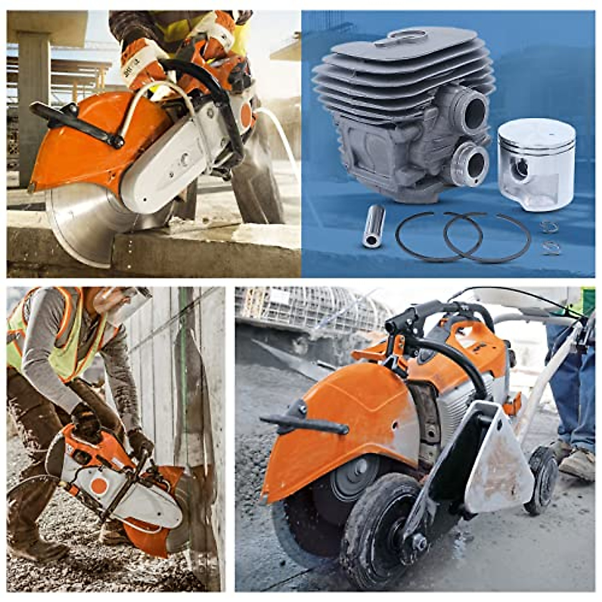 AUMEL 50mm Cylinder Piston Gaskets Kit for Stihl TS410 TS420 TS 410 420 Cut-Off Saw Replace 4238 020 1202.