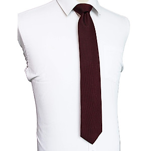 JEMYGINS Burgundy Wool Tie Cashmere Necktie and Pocket Square with Tie Clip Sets for Men(3)