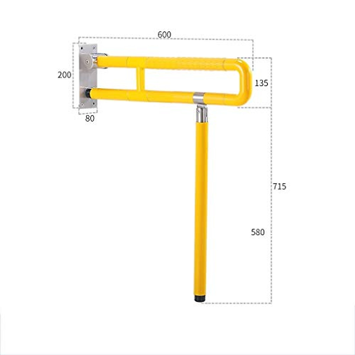 CRODY Folding Handicap Grab Bars Rails Toilet Handrails, Bathroom Grab Bar, U-Shaped Armrest, Wall-Mounted Straight Hair Towel Rack, Sturdy Stainless Steel Shower Safety Handle for Bathtub, Toilet, Ba