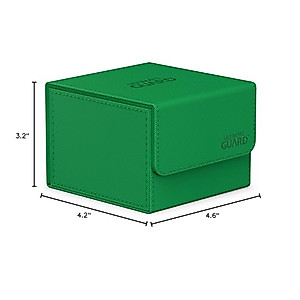 Ultimate Guard Sidewinder 133+, Deck Box for 133 Double-Sleeved TCG Cards, Green, Magnetic Closure & Microfiber Inner Lining for Secure Storage