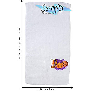 Halloween Decoration | Fall Kitchen Towels | Hand Towels For Bathroom | Pumpkin Decor | Gnome Witch Bat Black Cat Orange | Harvest Thanksgiving Halloween Decorations For Home