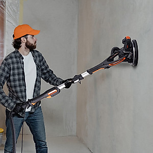 VEVOR Drywall Sander, 900W Electric Sander with 12 Sanding Discs, Variable Speed 800-1800 RPM Wall Sander with 3 Suction Ducts, Foldable Ceiling Sander & 2 LED Lights, Extendable Handle, Dust Bag